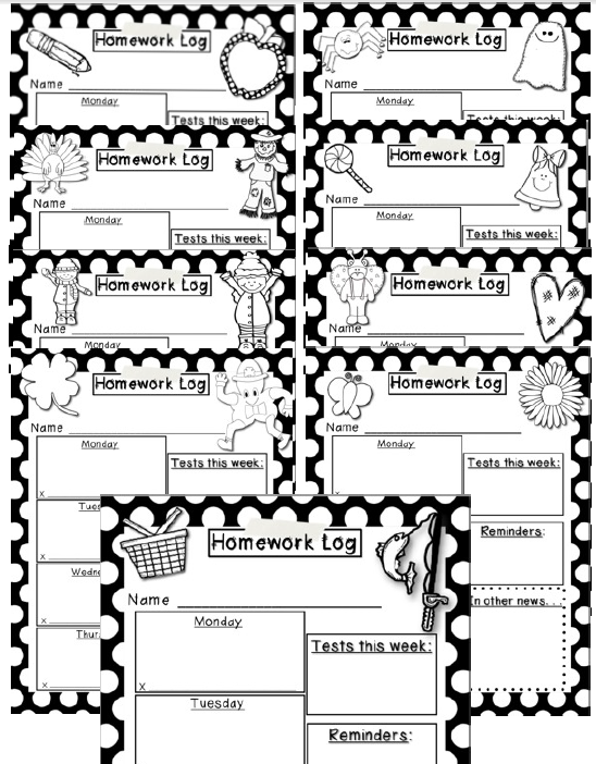 Homework Logs and Some Smiles :) - It's Simply Elementary